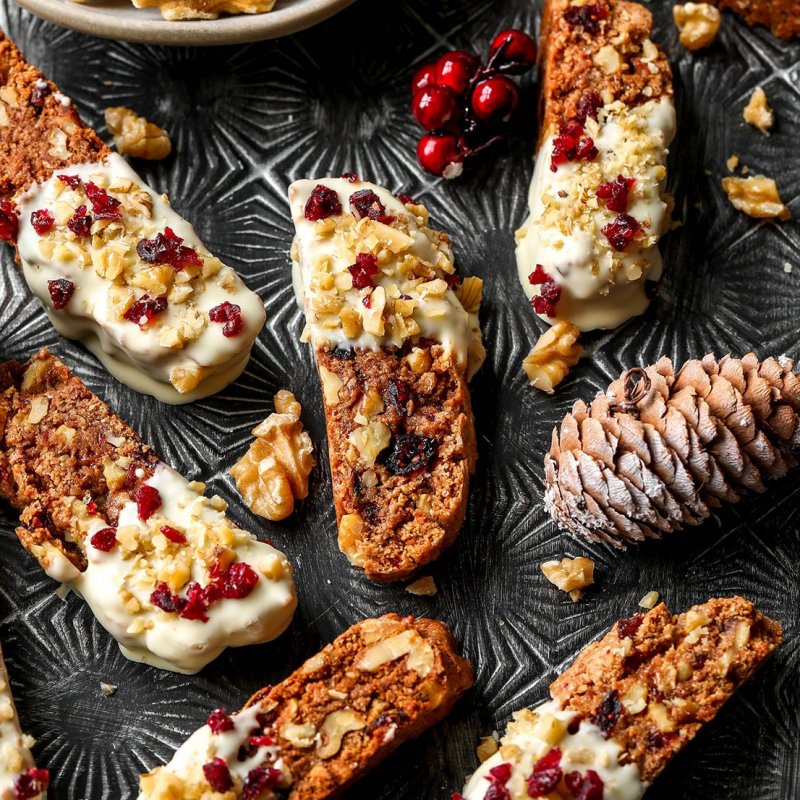 Walnut Cranberry & White Chocolate Biscotti