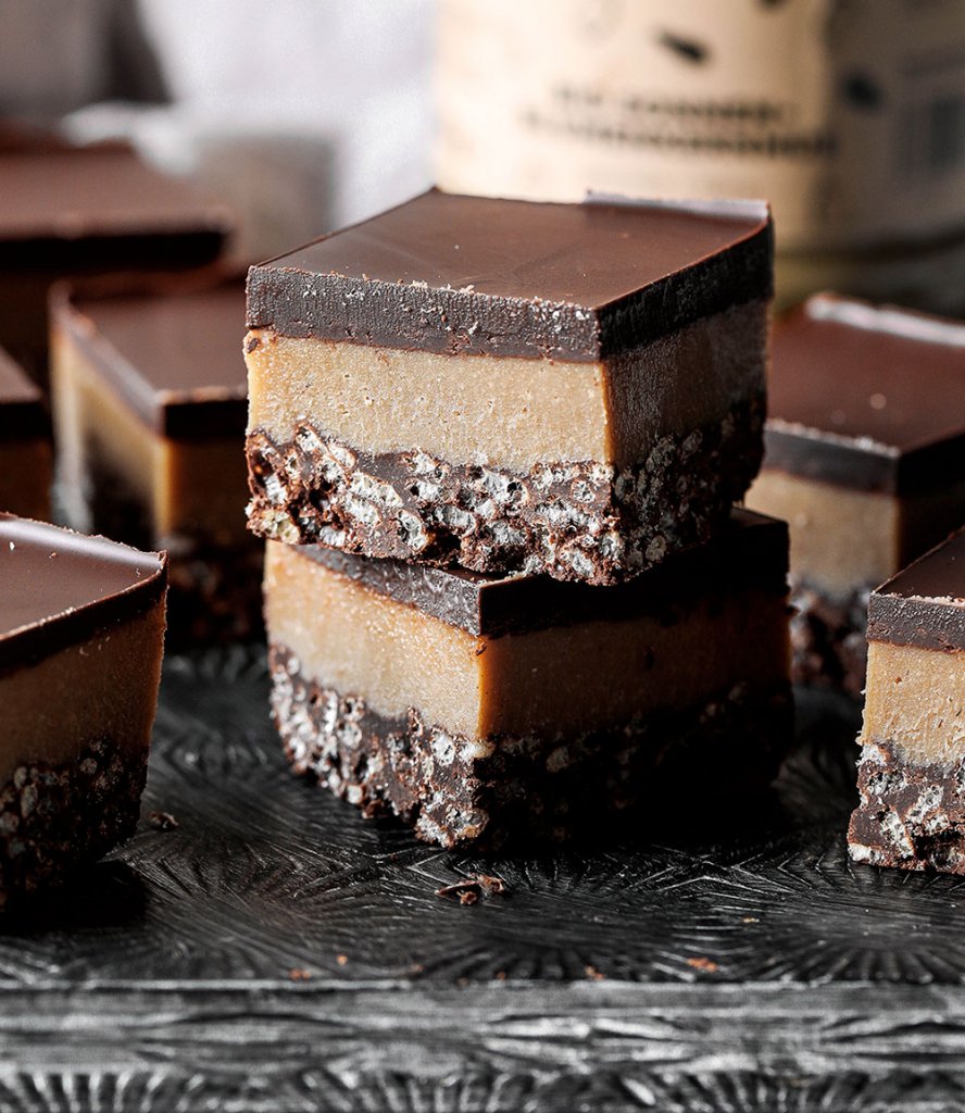 Tahini Chocolate Crunch Bars (Vegan/GF/No-Bake)