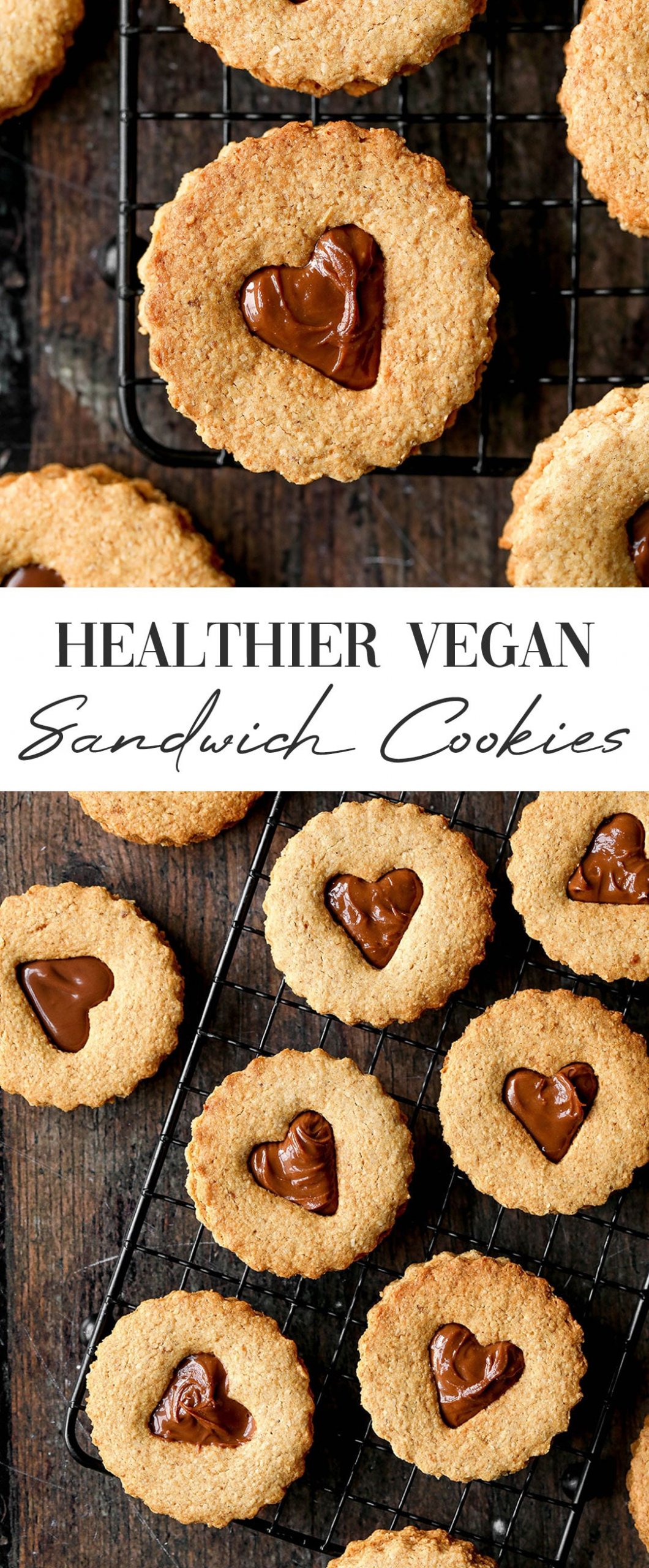 Healthier Vegan Heart Sandwich Cookies