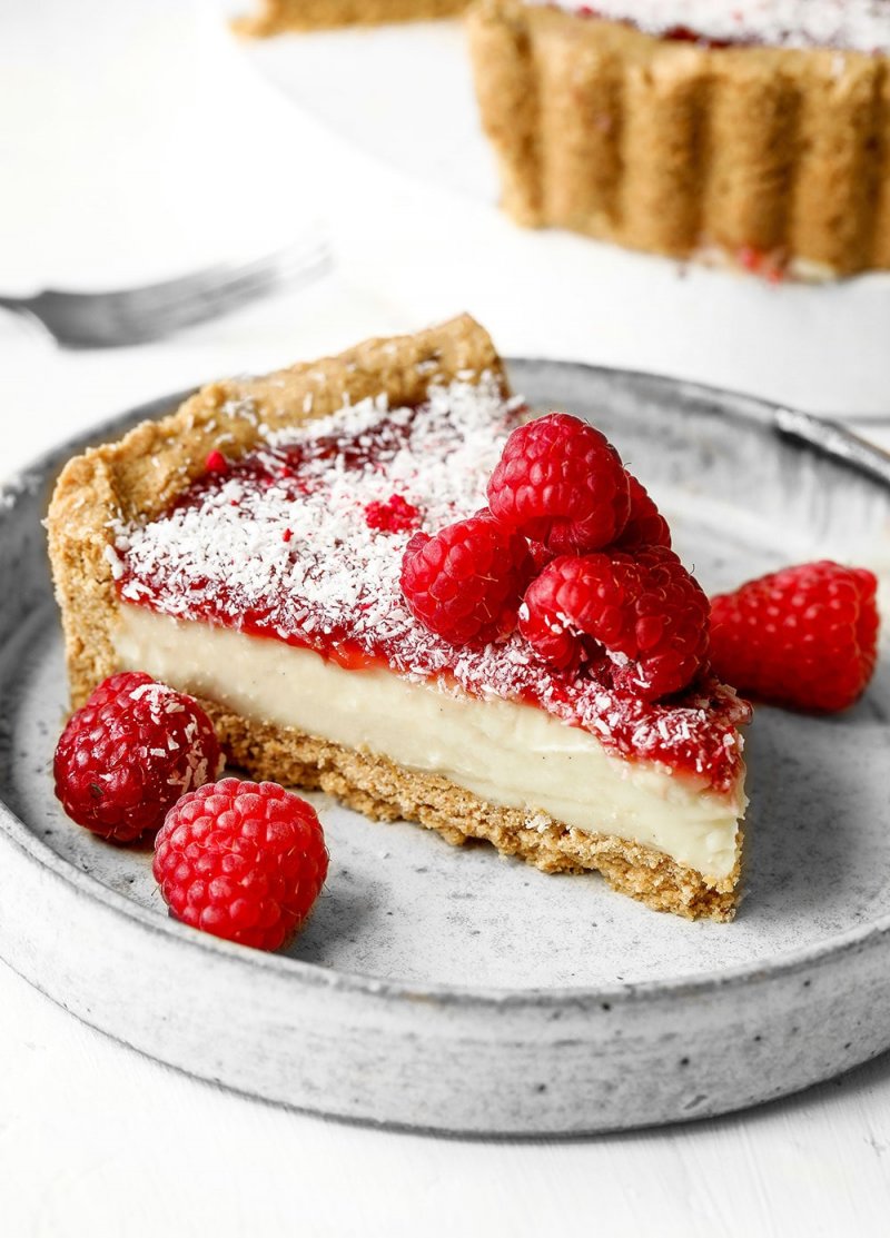 Custard Jam Coconut Tart (Vegan & Gluten-free)