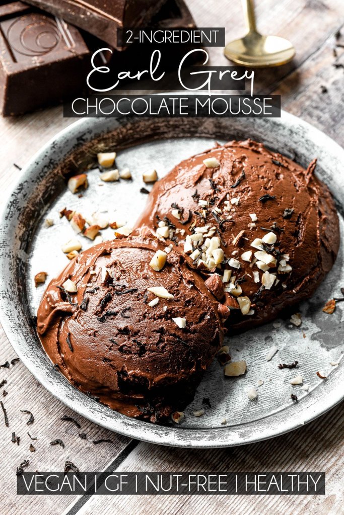 2-Ingredient Earl Grey Chocolate Mousse (Vegan/GF)