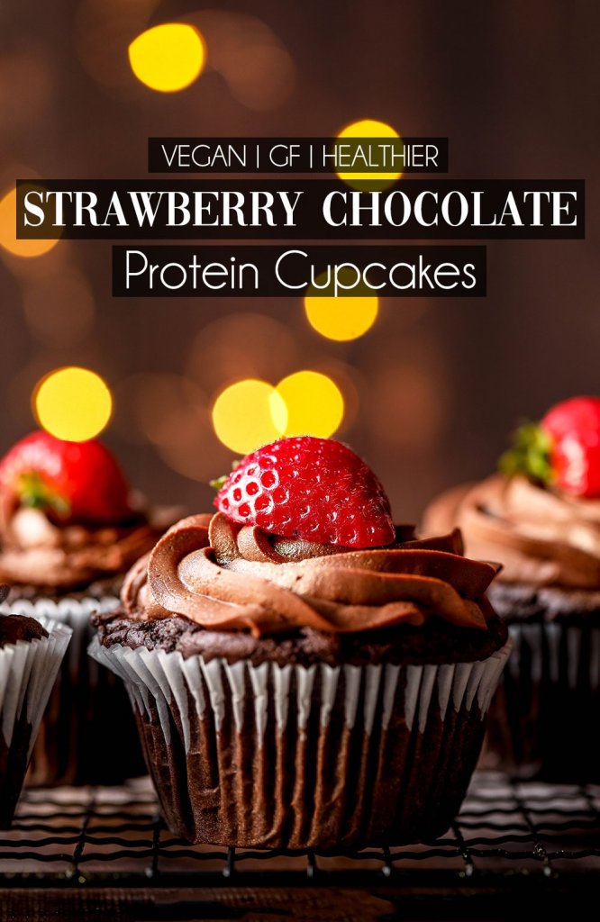 Vegan Strawberry Chocolate Protein Cupcakes