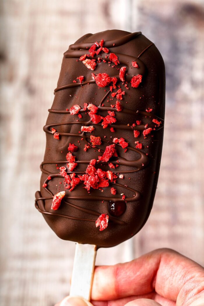Homemade Raspberry Chocolate Magnums (Healthier) - Nadia's Healthy Kitchen