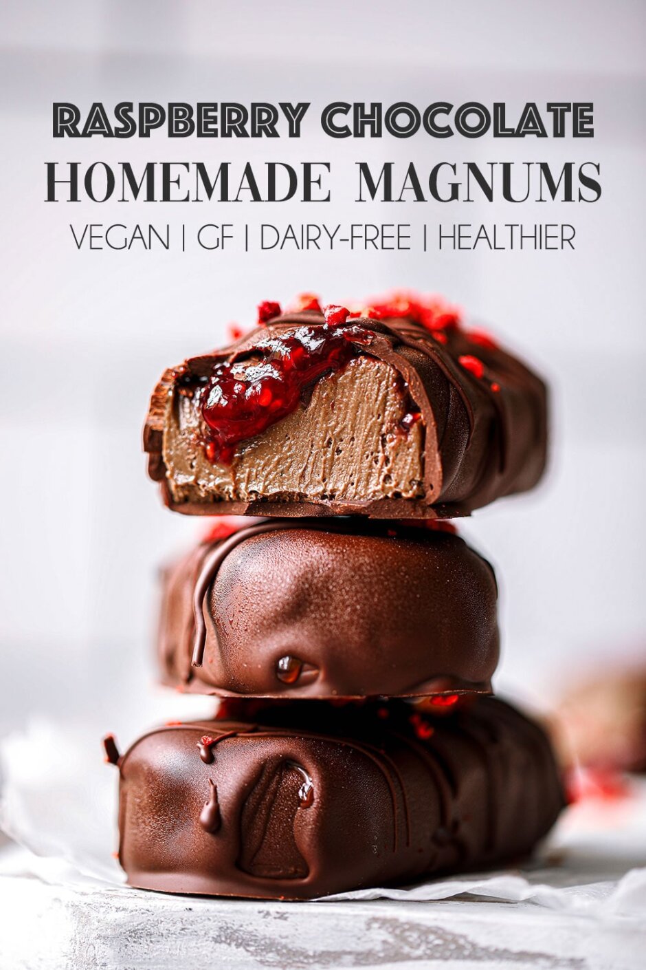 Homemade Raspberry Chocolate Magnums (Healthier) - Nadia's Healthy Kitchen