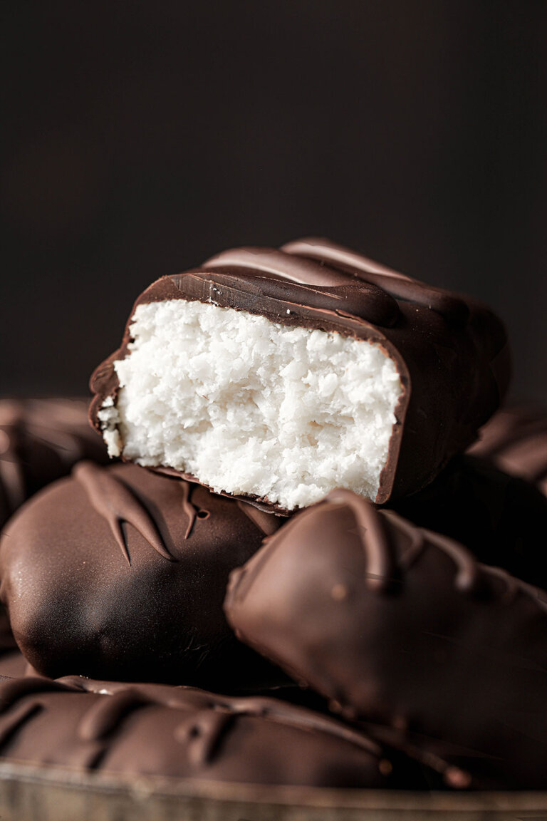 Dark Chocolate Bounty Bars - Nadia's Healthy Kitchen