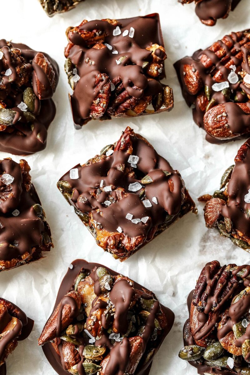 Dark Chocolate Nut Squares
